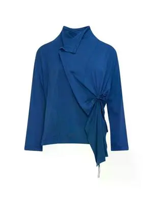 Y’s Knotted Asymmetric Sweater - Blue
