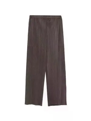 Issey Miyake Dark Pleated Texture Trousers - Grey