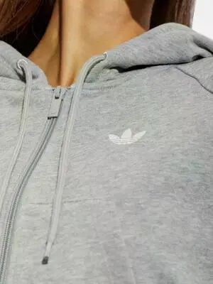 Adidas Logo-embroidered Zip-up Hoodie