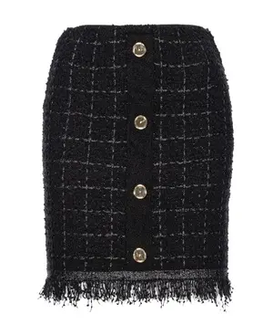 Pinko Girino Basket-weave Fringed Miniskirt