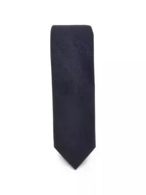 Emporio Armani Herringbone Silk Tie - Blue