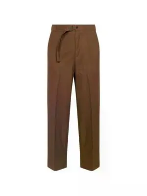 COSTUMEIN Belted Pressed-crease Trousers - Brown