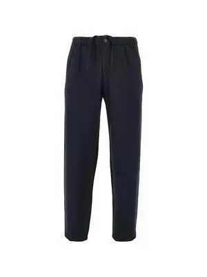 Emporio Armani Drawstring-waist Pleated Trousers - Blue