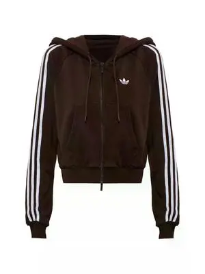 Adidas Logo-embroidered Side-stripe Hoodie