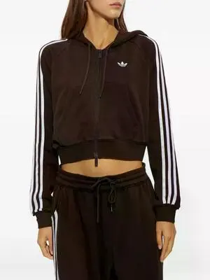 Adidas Logo-embroidered Side-stripe Hoodie