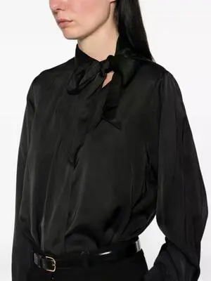 Dixie Pussy-bow Long-sleeve Blouse