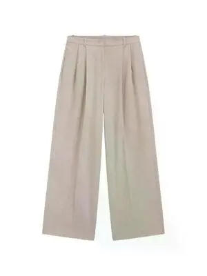 BOSS Wide-leg Flannel Trousers With Double Front Pleats