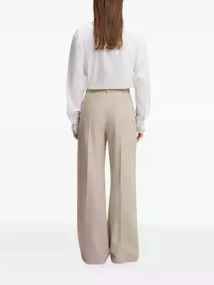 BOSS Wide-leg Flannel Trousers With Double Front Pleats