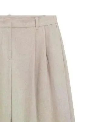 BOSS Wide-leg Flannel Trousers With Double Front Pleats