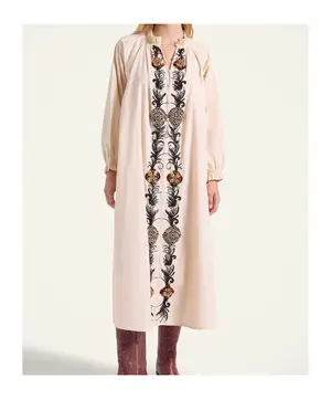 La DoubleJ Embroidered Ruffle-trimmed Dress