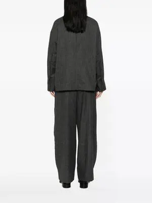 LA PISCINE Pinstripe-pattern High-neck Blouse