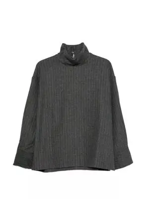 LA PISCINE Pinstripe High Neck Blouse