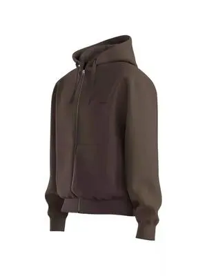 Hugo Cotton Terry Zip-up Hoodie Eith Logo Print