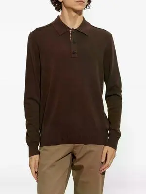 Burberry Long-sleeve Wool Polo Shirt