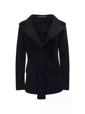 Yohji Yamamoto Asymmetric Notched-lapel Jacket - Black