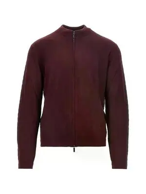 Emporio Armani Textured Zip-up Cardigan
