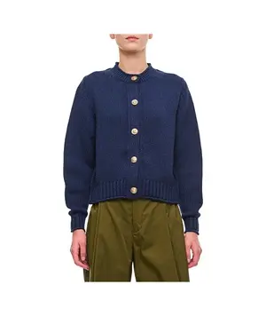 BARRIE Chunky Cashmere Cardigan - Blue