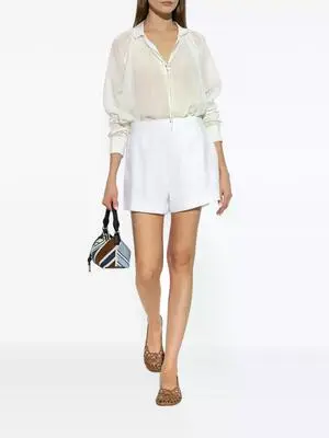 FORTE_FORTE Semi-sheer Tie-neck Blouse