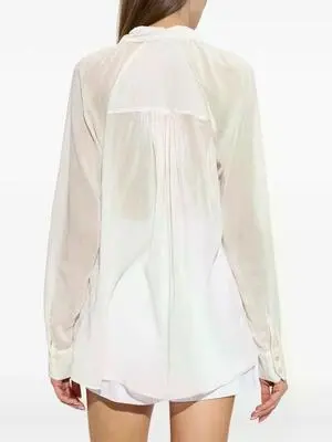 FORTE_FORTE Semi-sheer Tie-neck Blouse