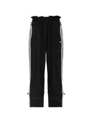 Adidas Logo-embroidered Side-stripe Track Pants - Black