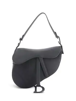 Dior Ultra Matte Saddle Handbag Leather Medium Shoulder Bag - Black
