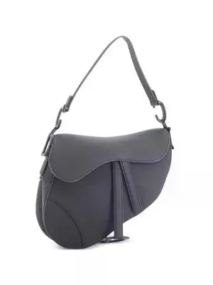 Dior Ultra Matte Saddle Handbag Leather Medium Shoulder Bag - Black