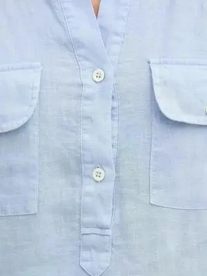 MOS MOSH Linen Chest-pocket Shirt