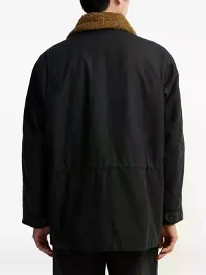 Barbour Faux Shearling Collar Single Breasted Coat