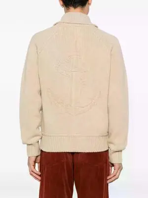 SEBAGO Anchor-intarsia Zip-up Cardigan