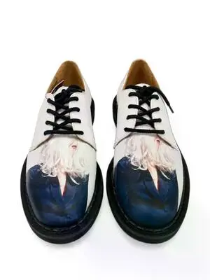 Undercover Graphic Print Leather Derby Shoes