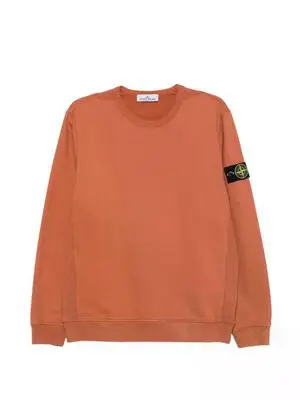 Stone Island Stone Island Crew Neck Sweater With Compass Patch Orange