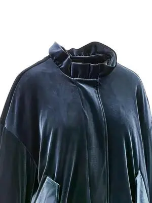 Emporio Armani Velvet-effect Funnel-neck Jacket