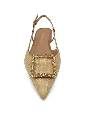 MADISON MAISON Lavanda Crystal-embellished Slingback Flat Pumps