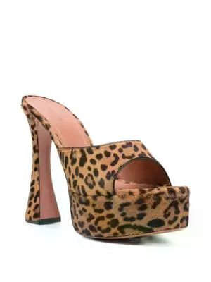 Amina Muaddi Dalida Leopard-print Platform Mules