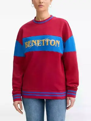 BENETTON Color-block Crewneck Sweatshirt - Red