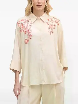 MOS MOSH Audri Paisley-embroidered Shirt - Neutrals