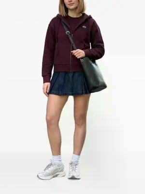 Lacoste Logo Patch Zip-up Hoodie - Purple