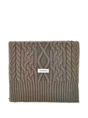 Emporio Armani Cable-knit Snood Scarf - Brown