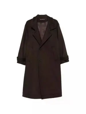 NICHOLSON & NICHOLSON Button-up Funnel Neck Coat - Brown