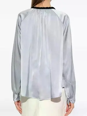 FORTE_FORTE Tie-neck Silk Satin Top