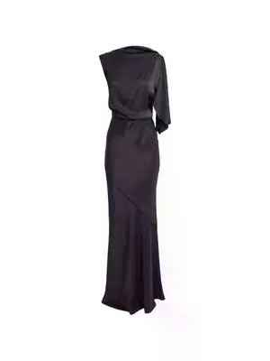 IRINA SCHROTTER Beatrice Asymmetric Maxi Dress - Black