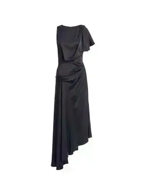 IRINA SCHROTTER Bridget Draped Asymmetric Maxi Dress