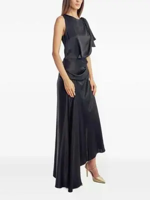 IRINA SCHROTTER Bridget Draped Asymmetric Maxi Dress
