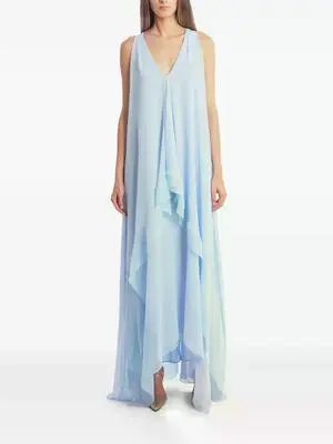 IRINA SCHROTTER Liko Ruffled Asymmetric Midi Dress