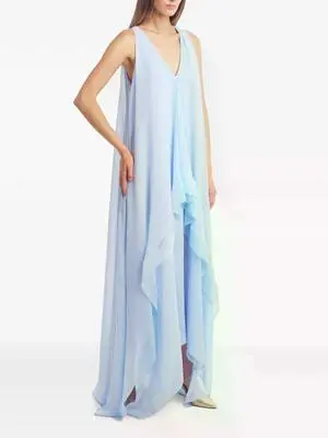 IRINA SCHROTTER Liko Ruffled Asymmetric Midi Dress