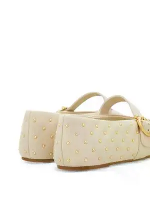 FERRAGAMO Studded Gancini Buckle Ballet Flats
