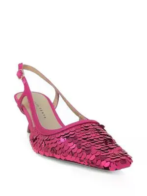 MADISON MAISON Sequin-embellished Slingback Pumps - Pink