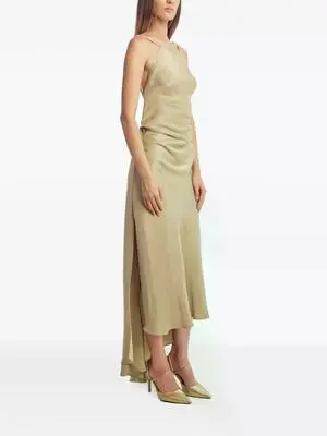 IRINA SCHROTTER Leyla Ruched High-low Midi Dress