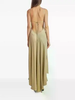 IRINA SCHROTTER Leyla Ruched High-low Midi Dress