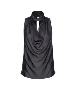 Pinko Crinkle Draped Satin Top